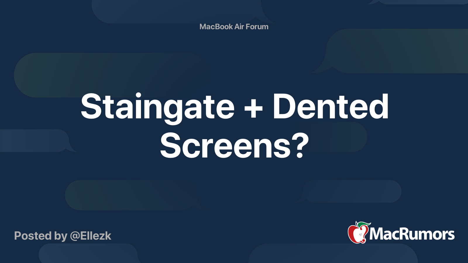 Staingate + Dented Screens? | MacRumors Forums