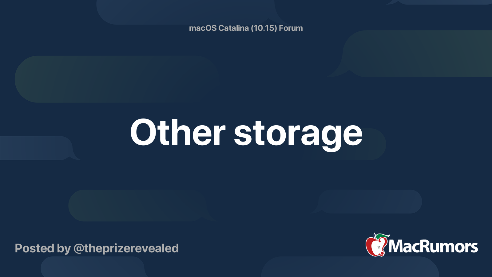 Other storage | MacRumors Forums