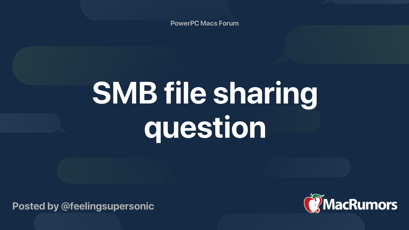 SMB file sharing question | MacRumors Forums