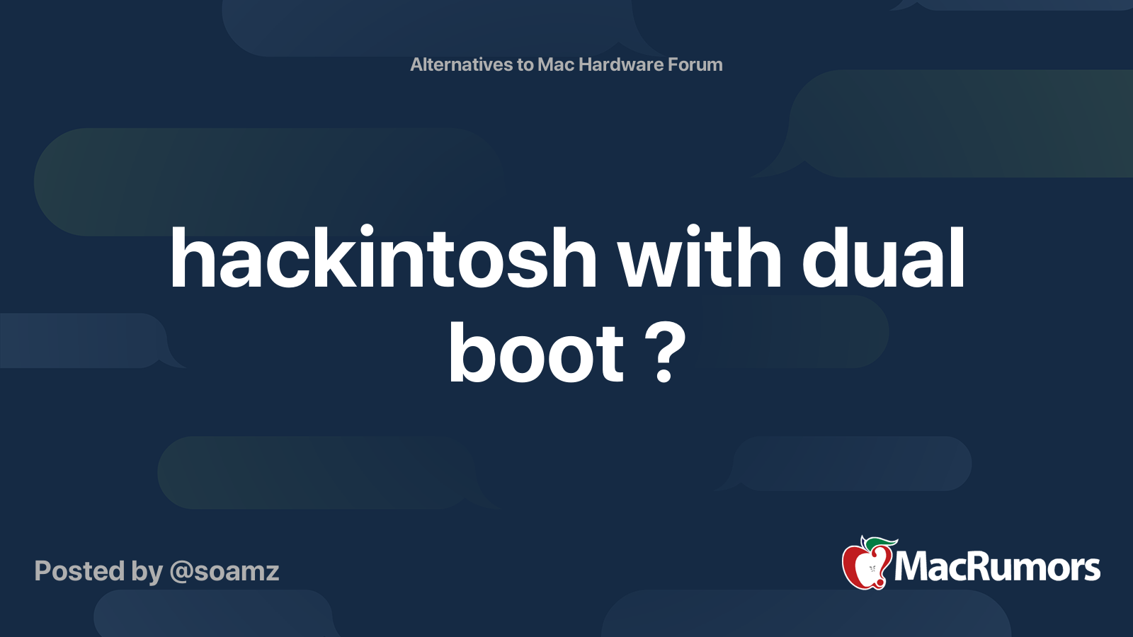 Hackintosh With Dual Boot Macrumors Forums