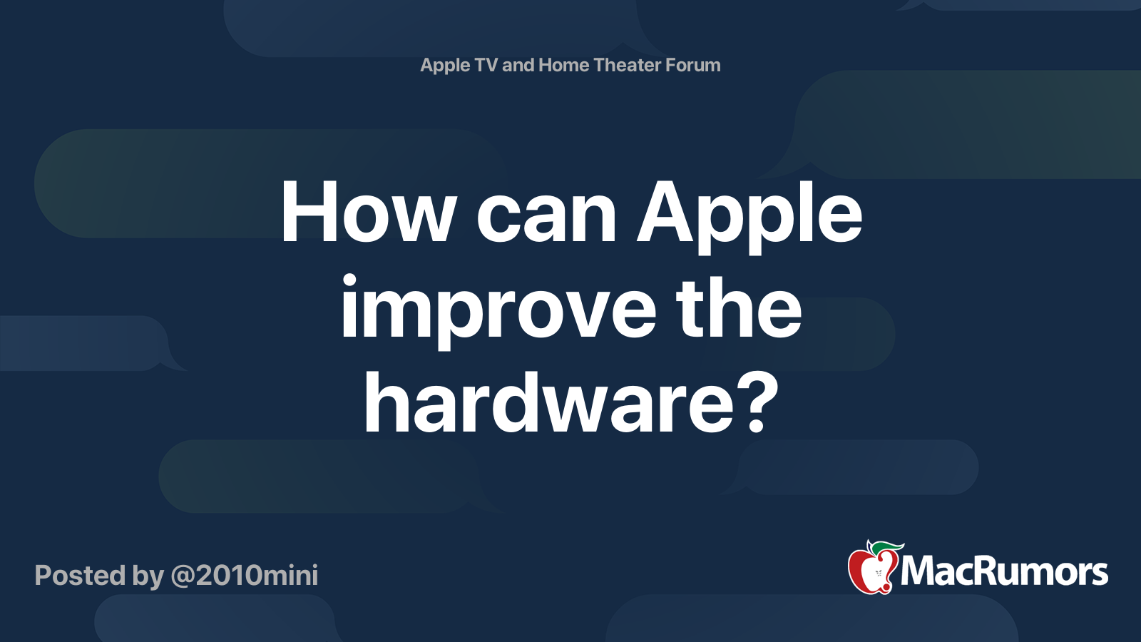 How can Apple improve the hardware? | MacRumors Forums