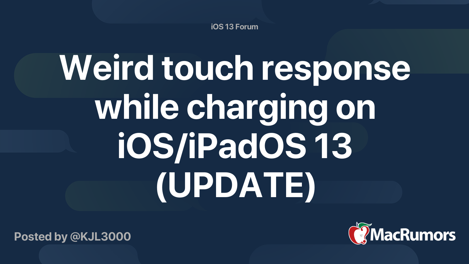 Weird touch response while charging on iOS/iPadOS 13 (UPDATE ...
