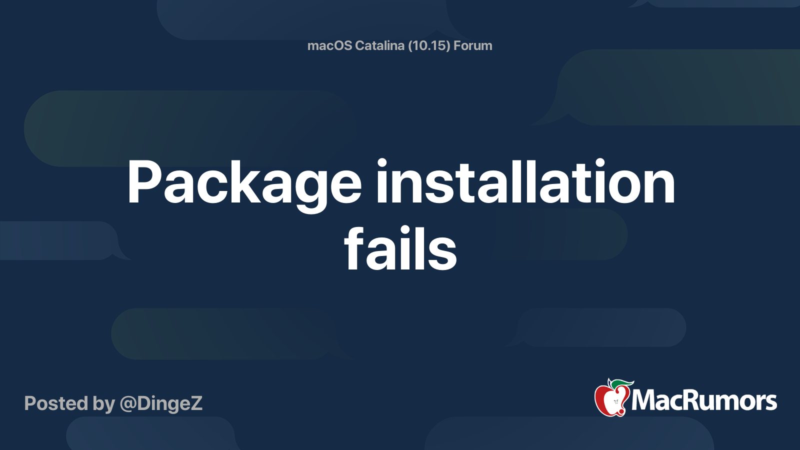 Package installation fails | MacRumors Forums