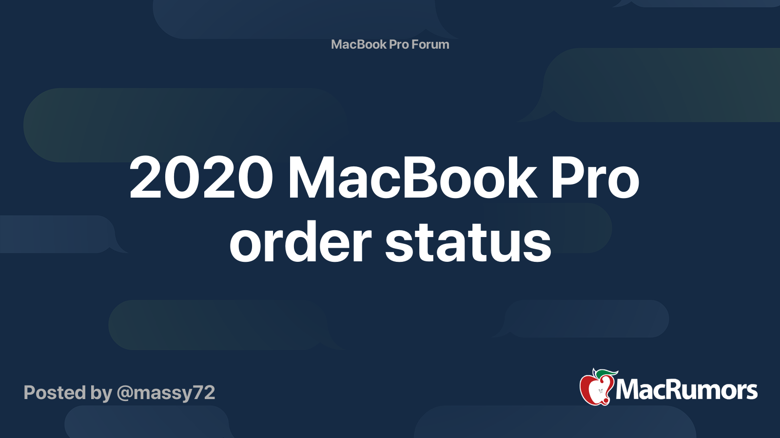 2020 MacBook Pro order status | MacRumors Forums