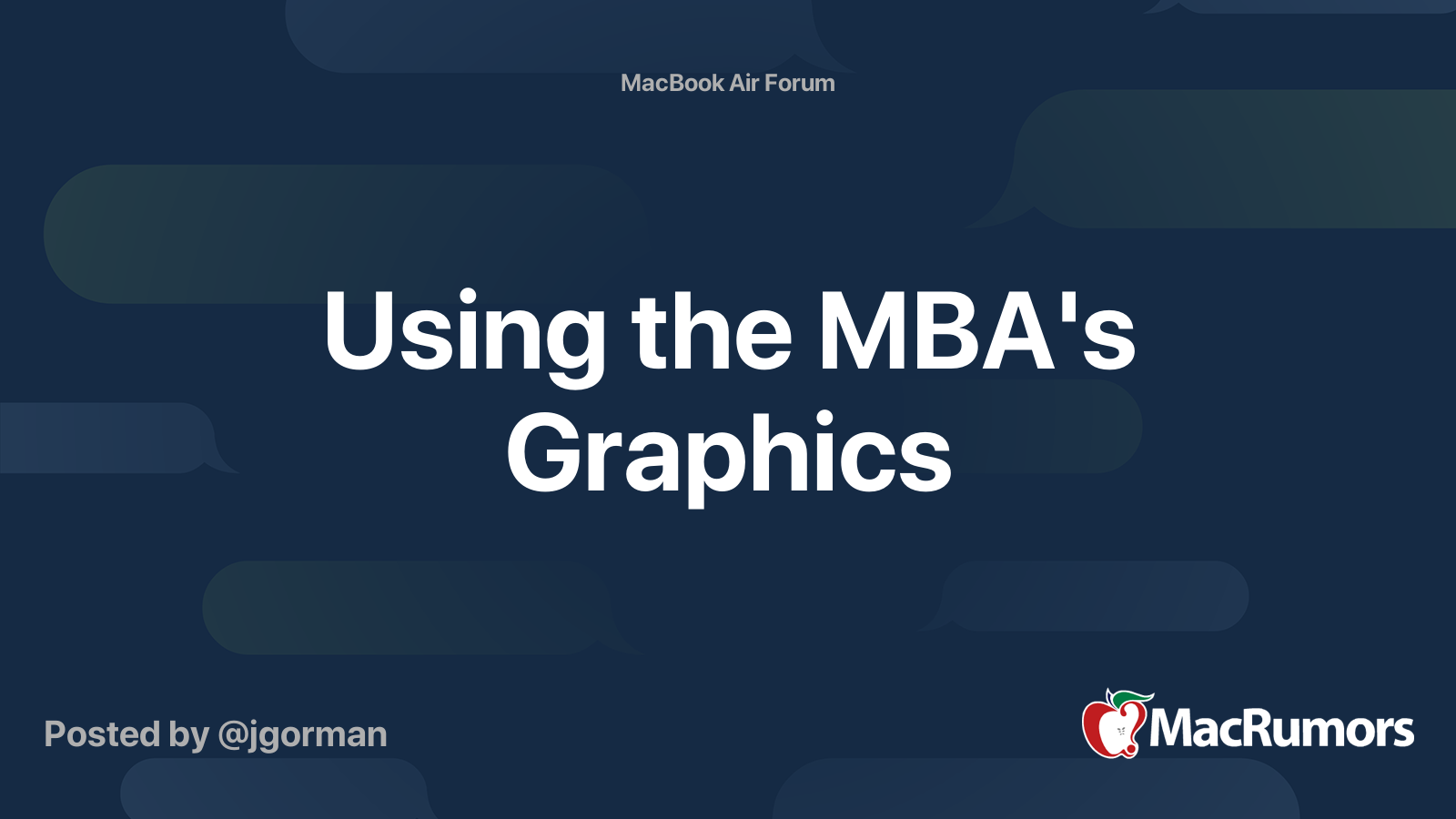 Using the MBA's Graphics | MacRumors Forums
