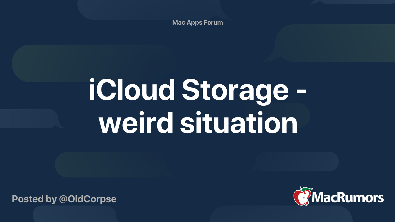 iCloud Storage - weird situation | MacRumors Forums