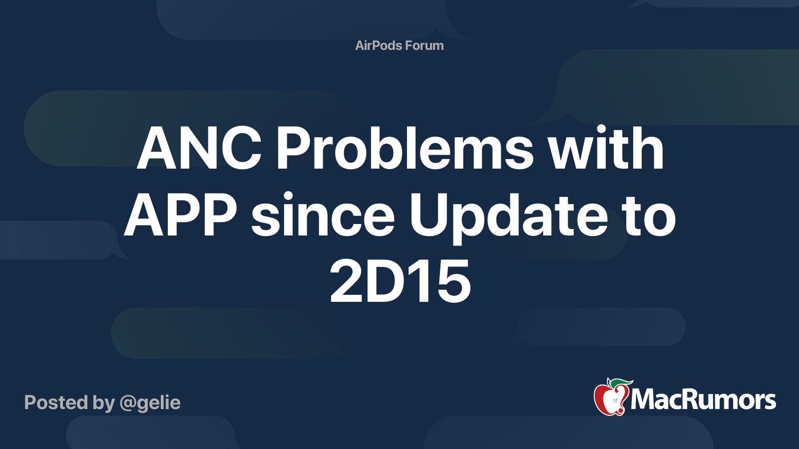 ANC Problems with APP since Update to 2D15 | MacRumors Forums