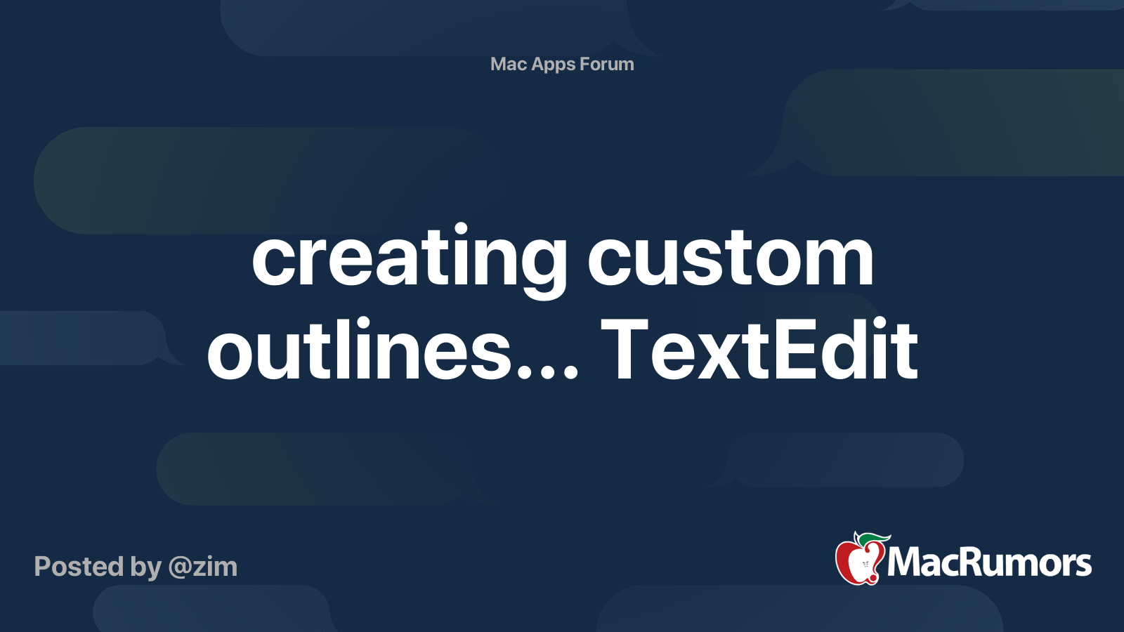 creating custom outlines... TextEdit | MacRumors Forums