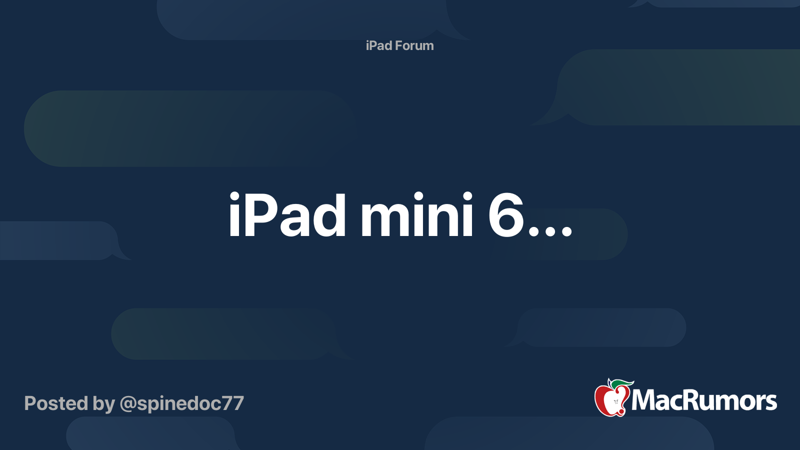 iPad mini 6... | MacRumors Forums