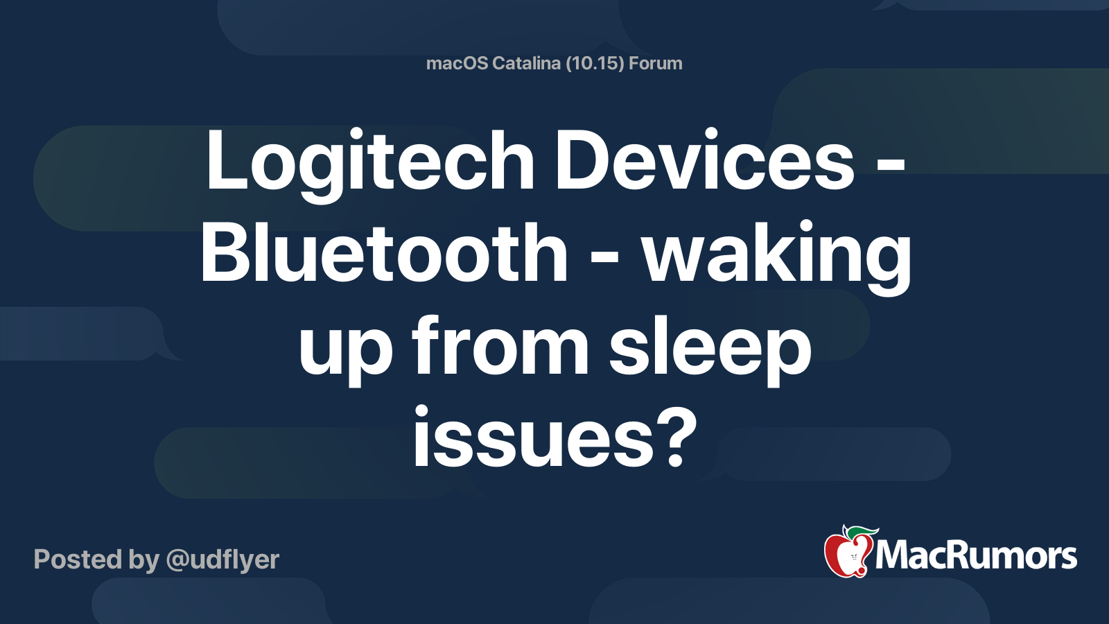 Logitech Devices - Bluetooth - waking up from sleep issues? | MacRumors ...