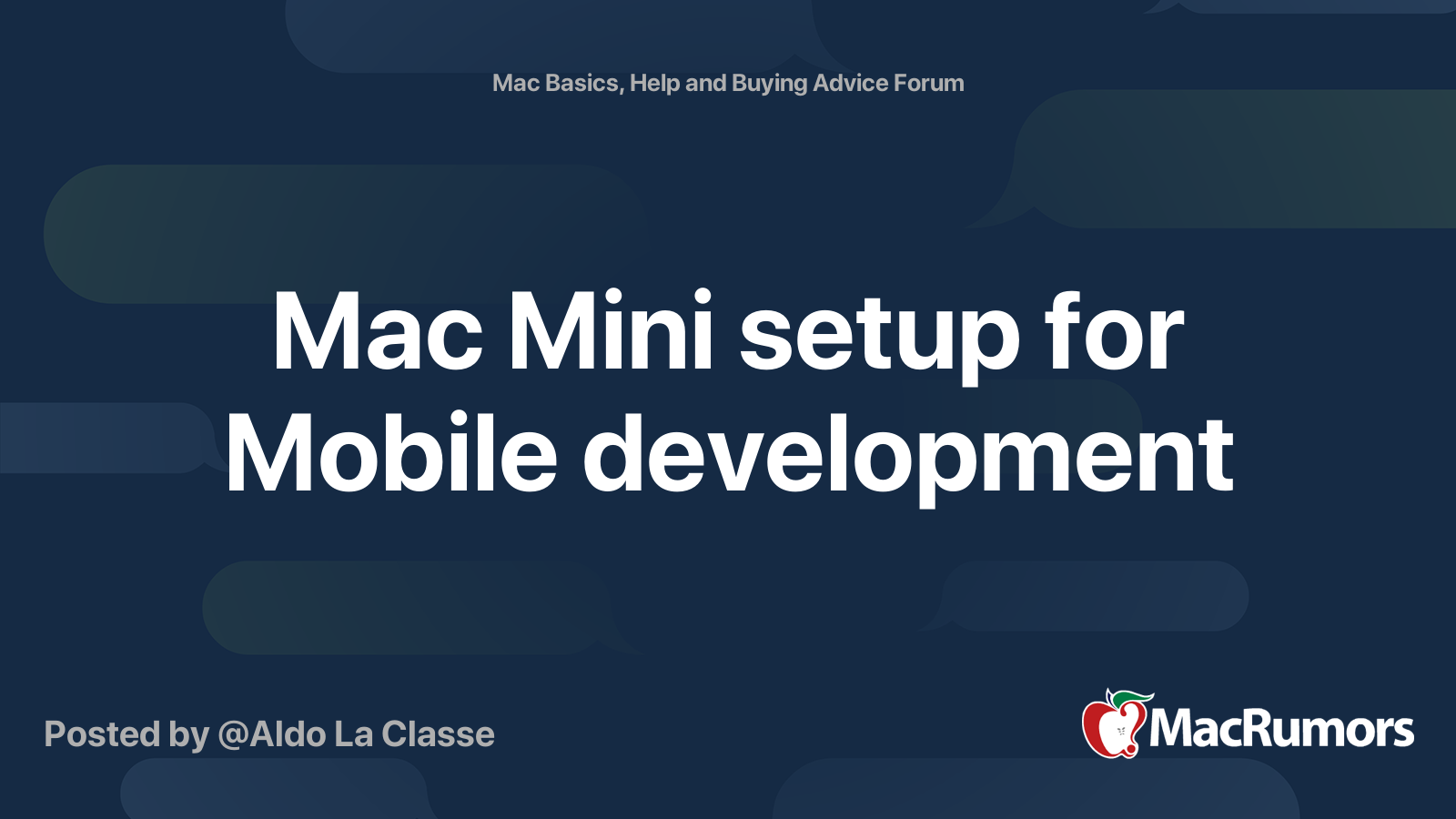 Mac Mini setup for Mobile development | MacRumors Forums