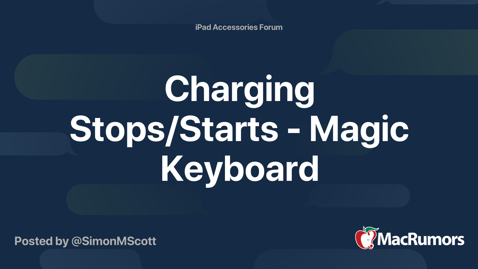 Charging Stops/Starts - Magic Keyboard | MacRumors Forums