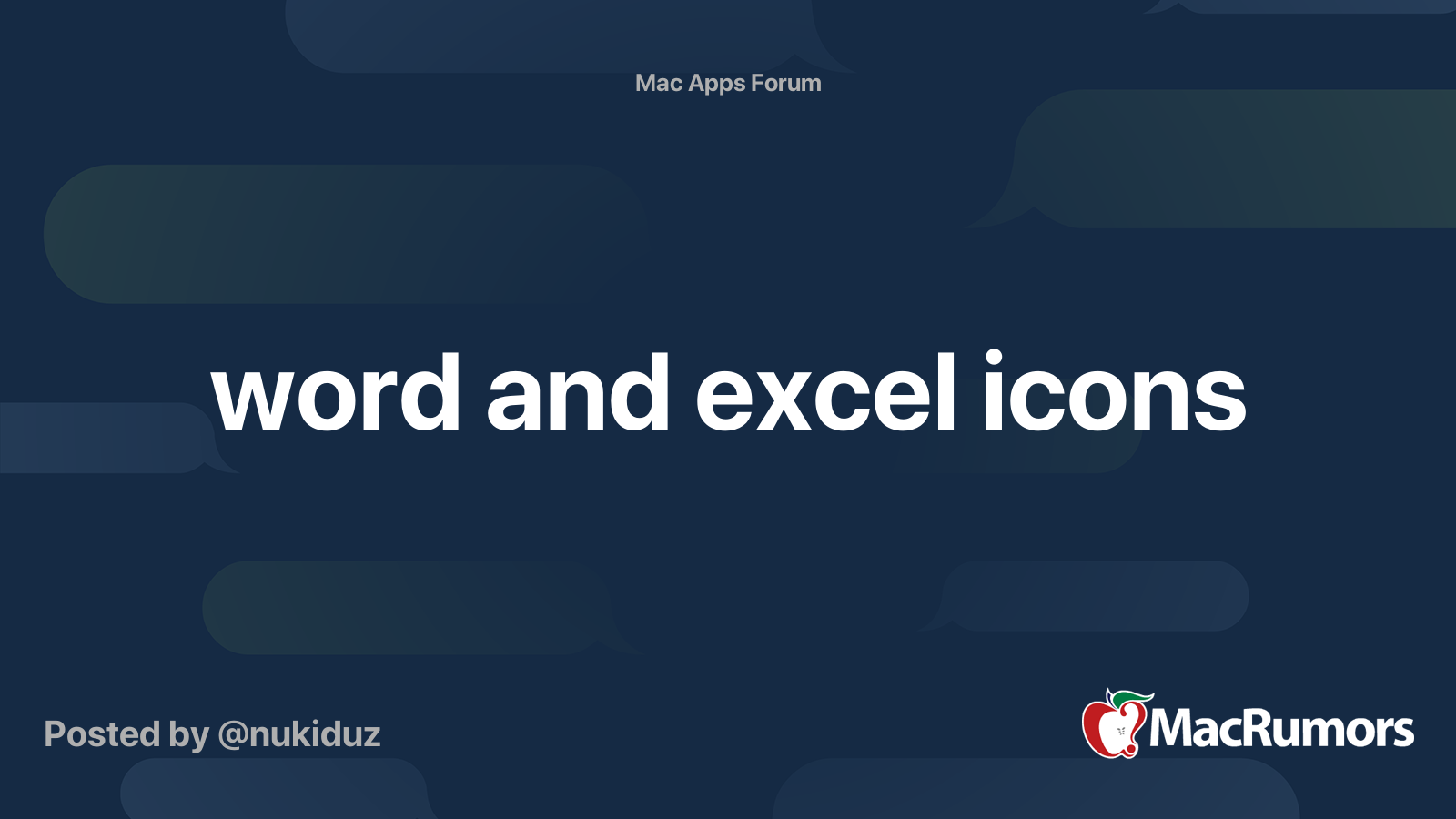 word and excel icons | MacRumors Forums