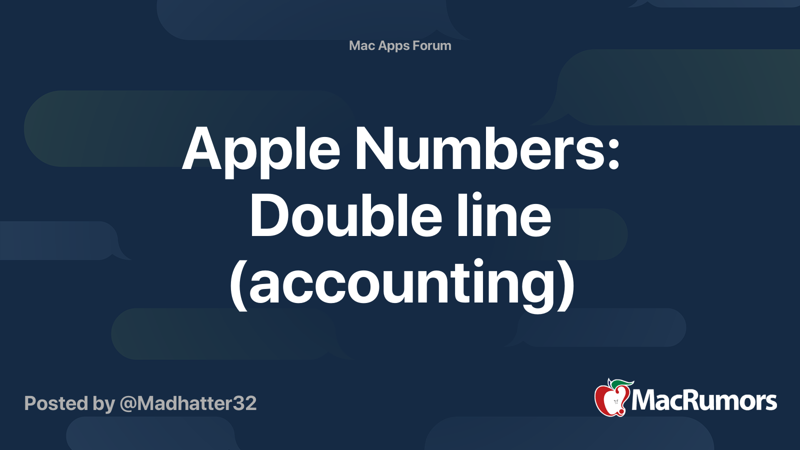 Apple Numbers: Double line (accounting) | MacRumors Forums
