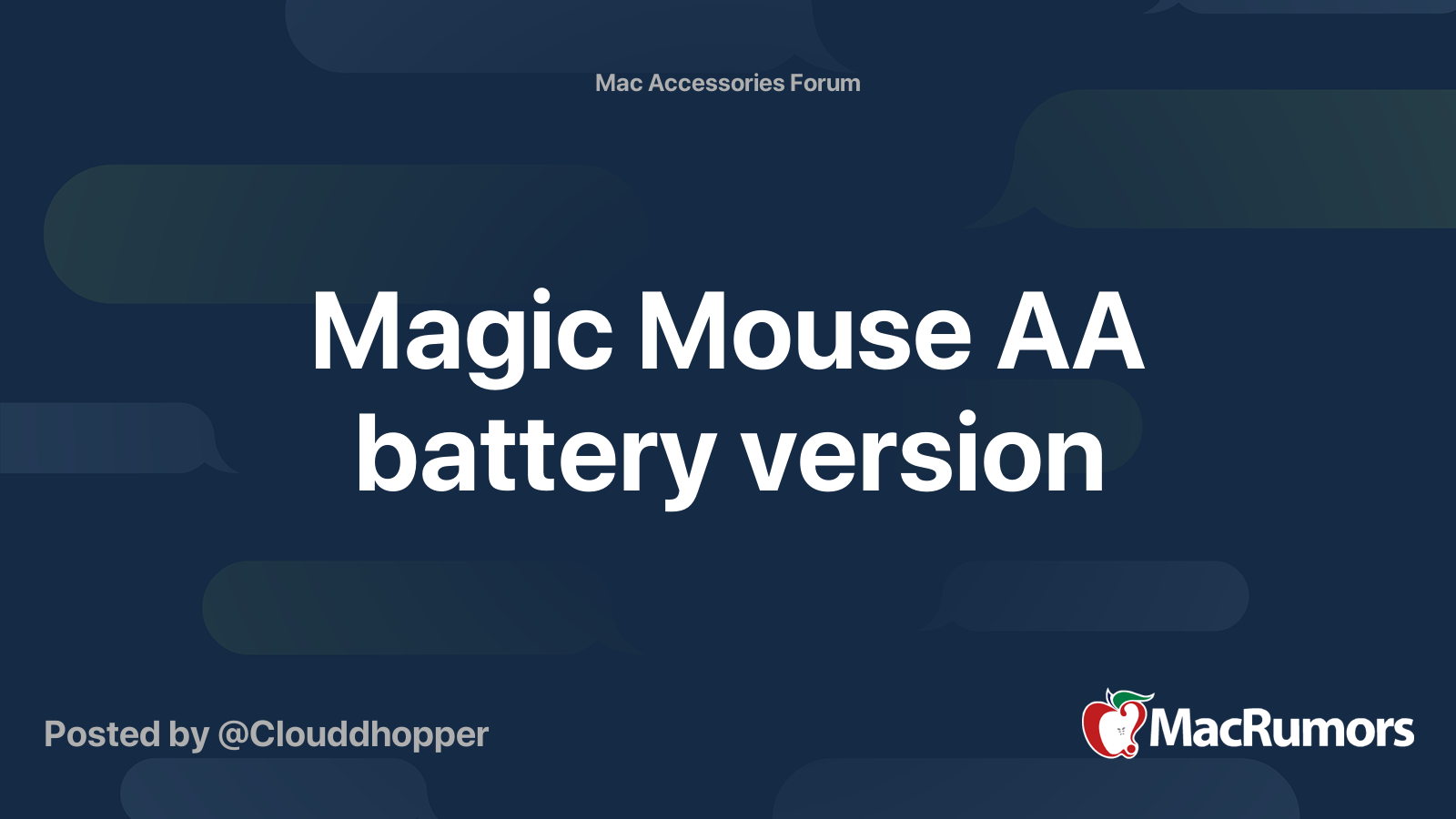 Magic Mouse AA battery version | MacRumors Forums