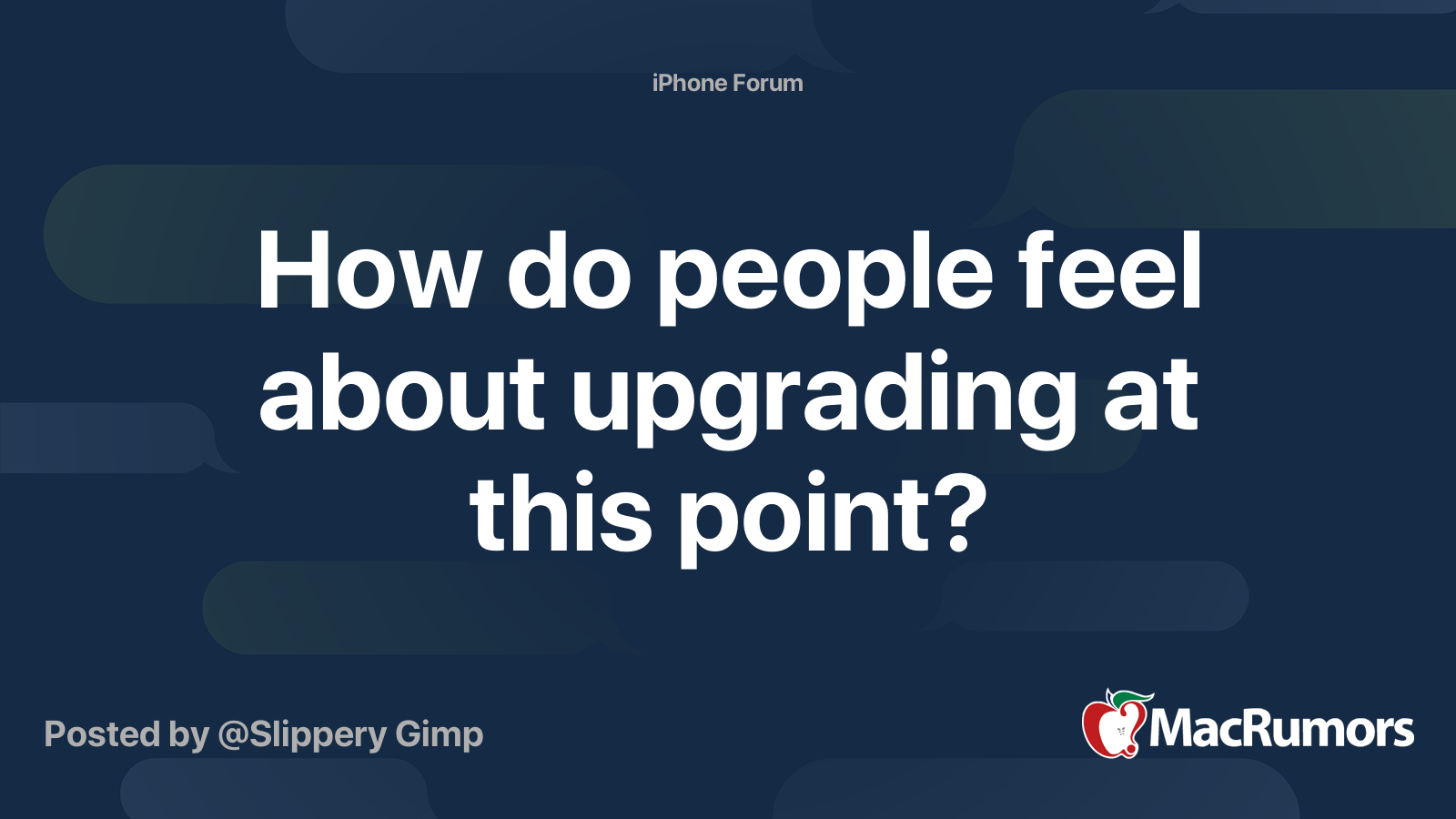 How do people feel about upgrading at this point? | MacRumors Forums