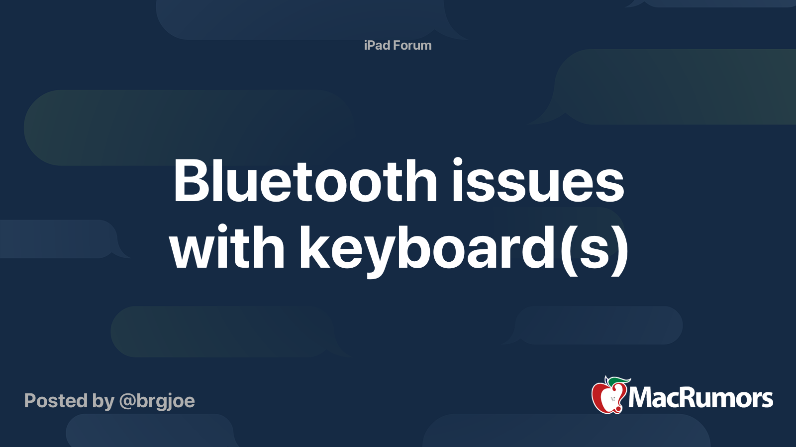 Bluetooth issues with keyboard(s) | MacRumors Forums