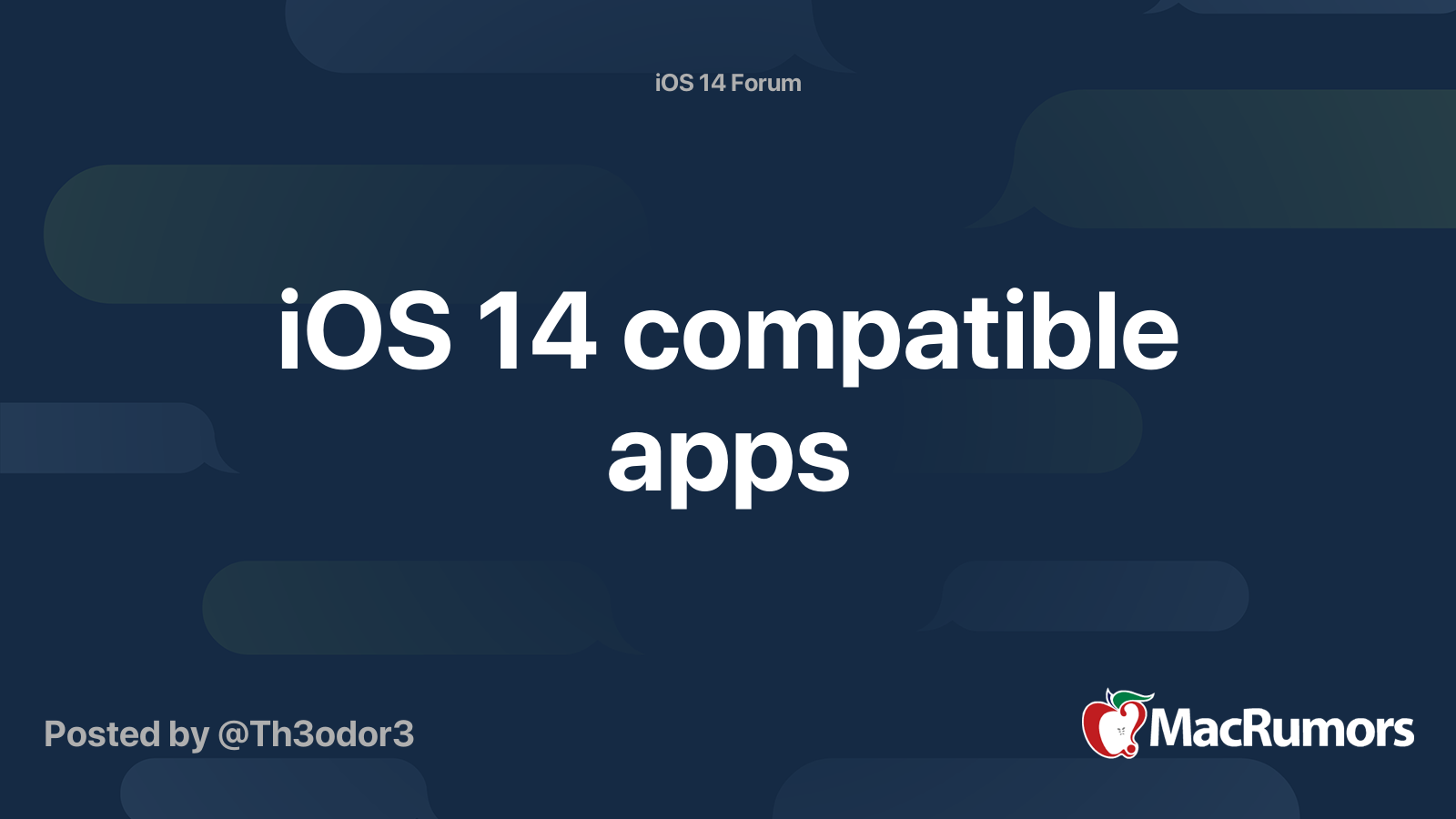 iOS 14 compatible apps | MacRumors Forums
