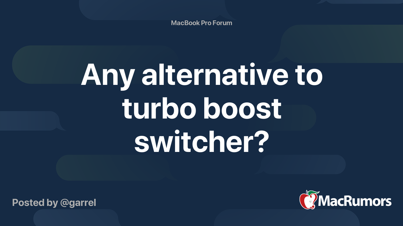 Any alternative to turbo boost switcher? | MacRumors Forums