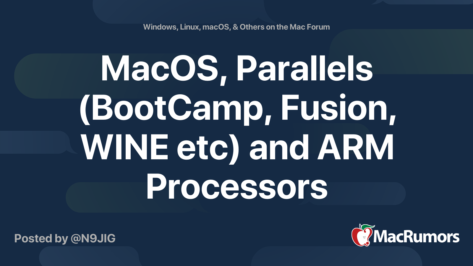 MacOS, Parallels (BootCamp, Fusion, WINE etc) and ARM Processors | MacRumors Forums