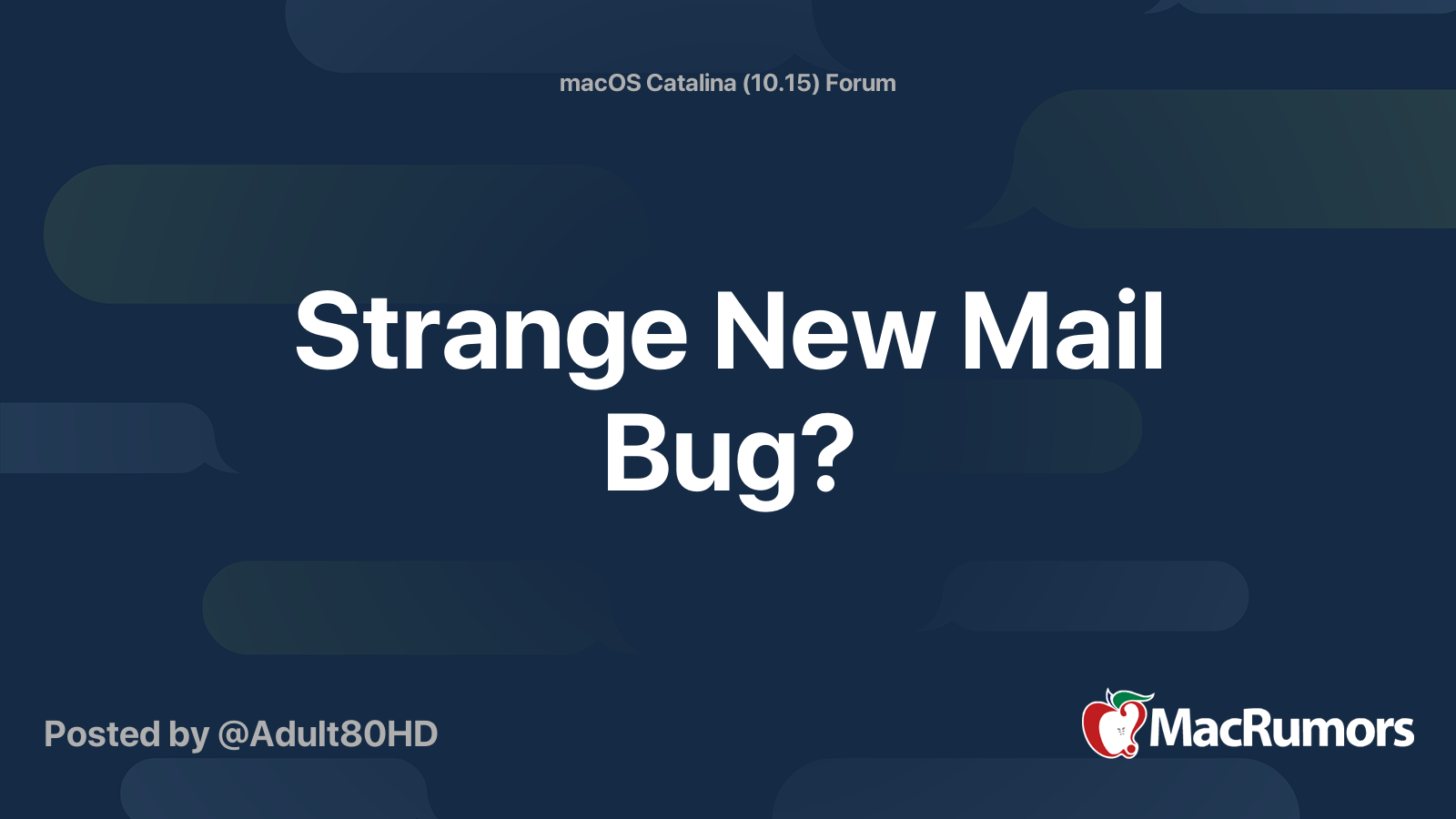 Strange New Mail Bug? | MacRumors Forums