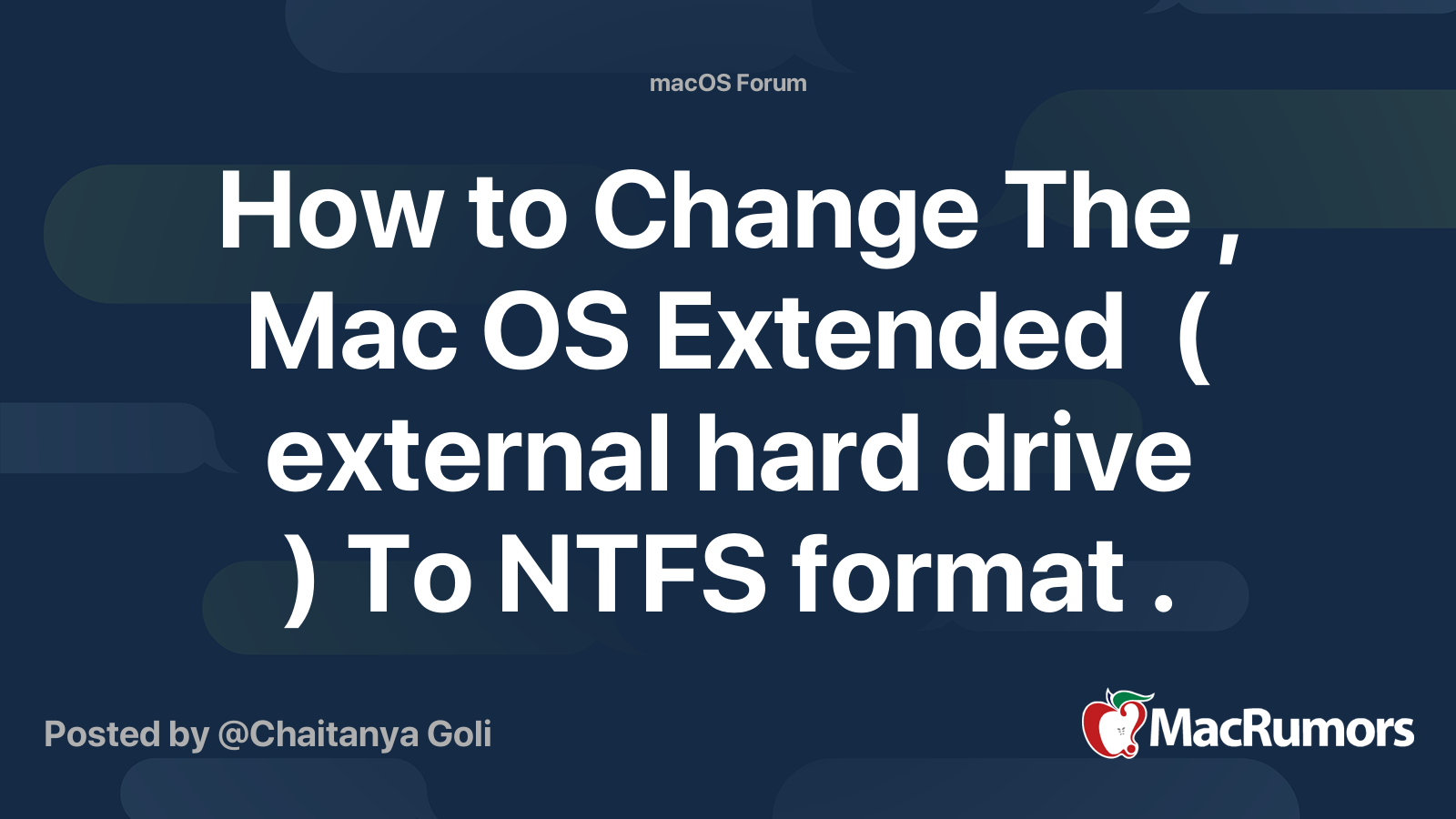 How to Change The , Mac OS Extended ( external hard drive ) To NTFS format . WITHOUT LOSING THE ...