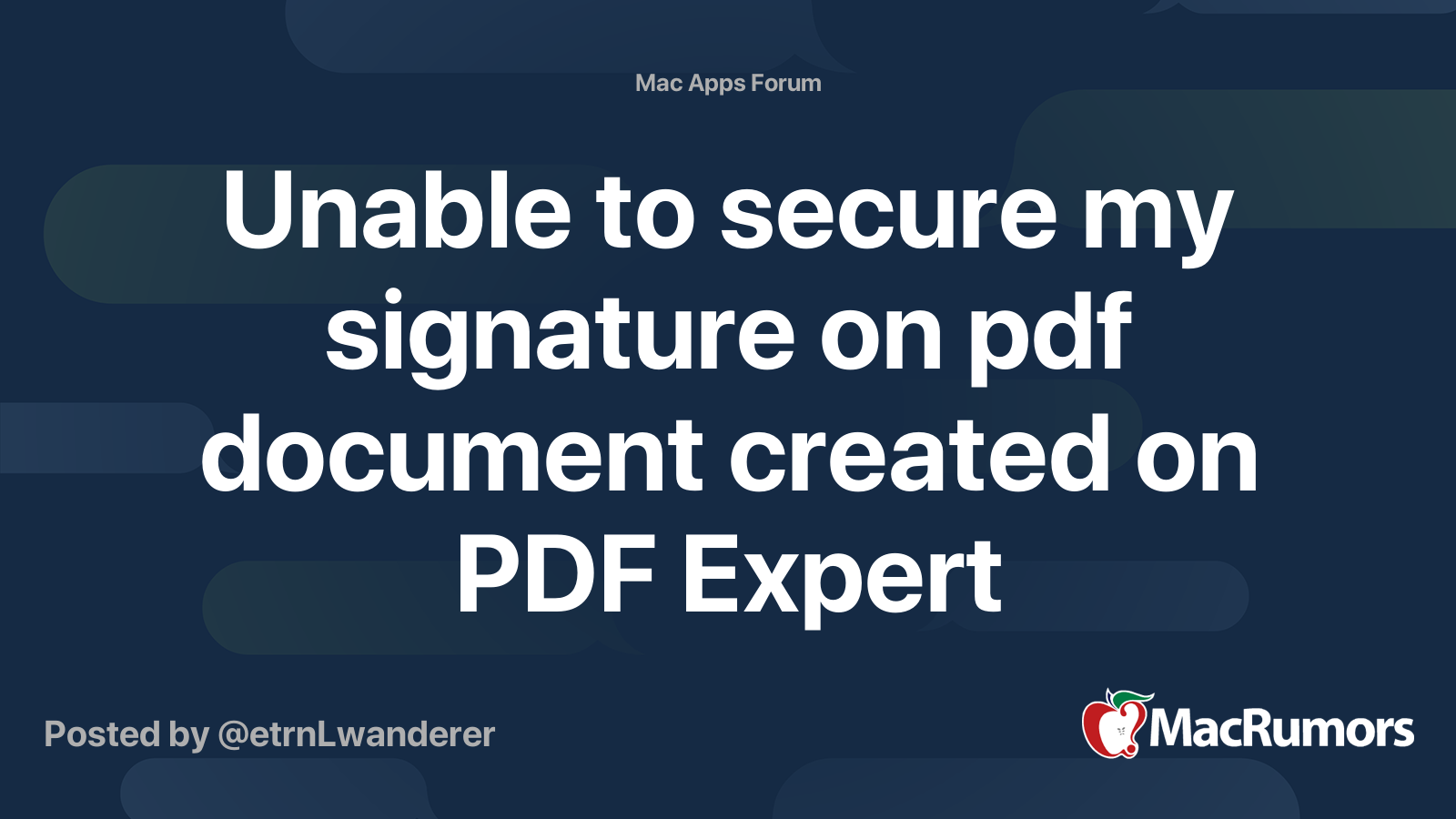 Unable to secure my signature on pdf document created on PDF Expert ...