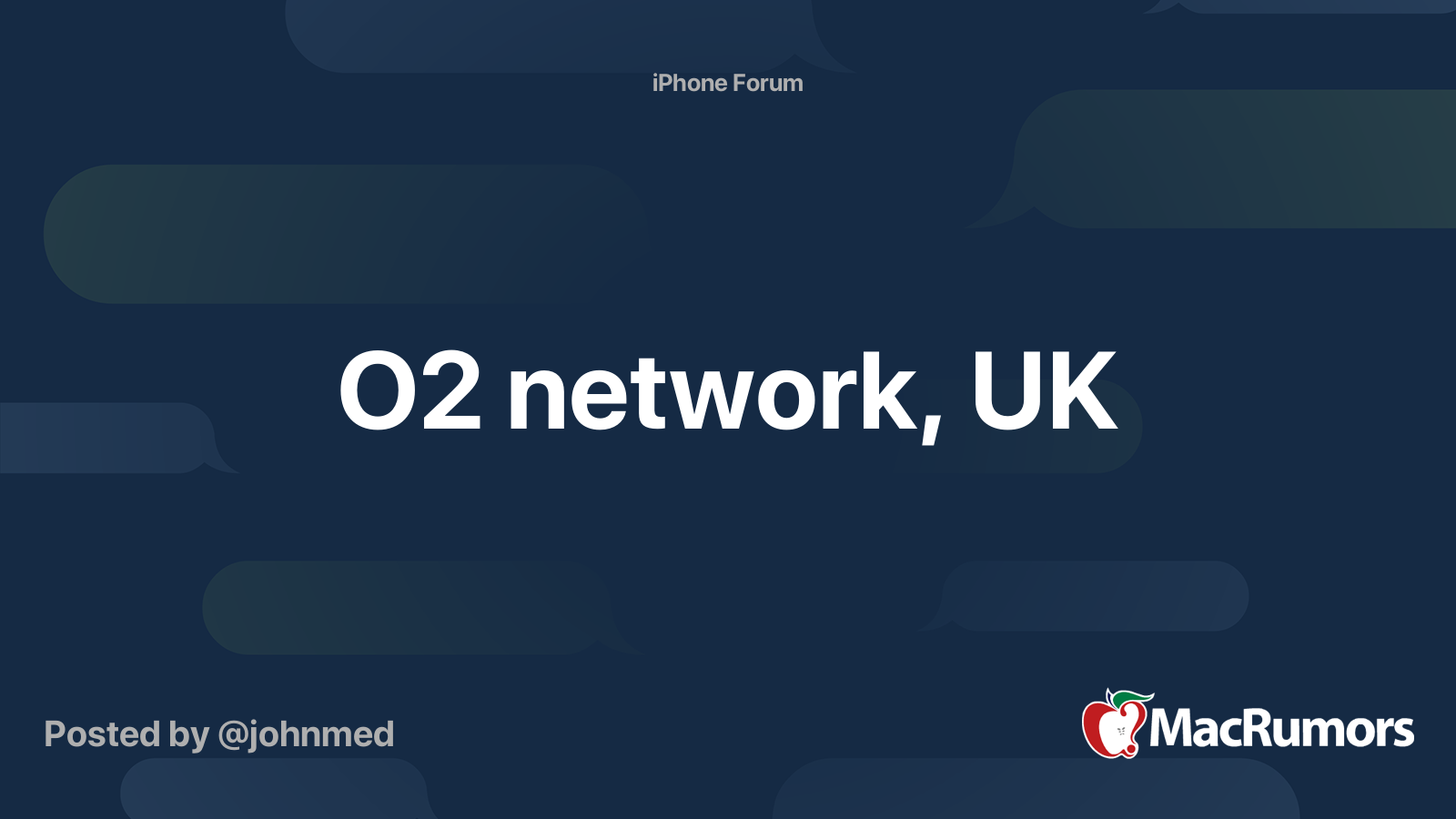 O2 network, UK | MacRumors Forums