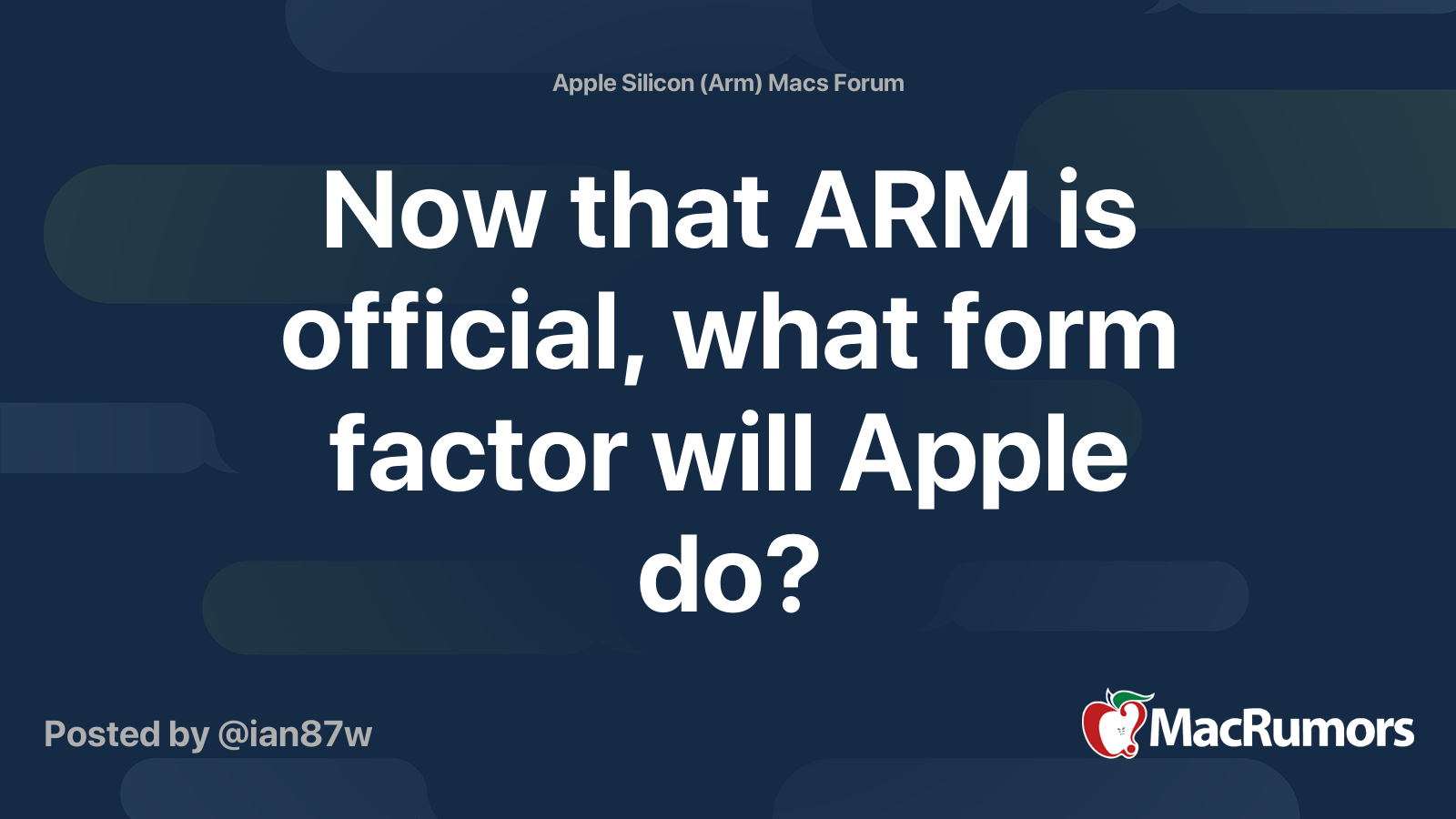 Now that ARM is official, what form factor will Apple do? | MacRumors ...