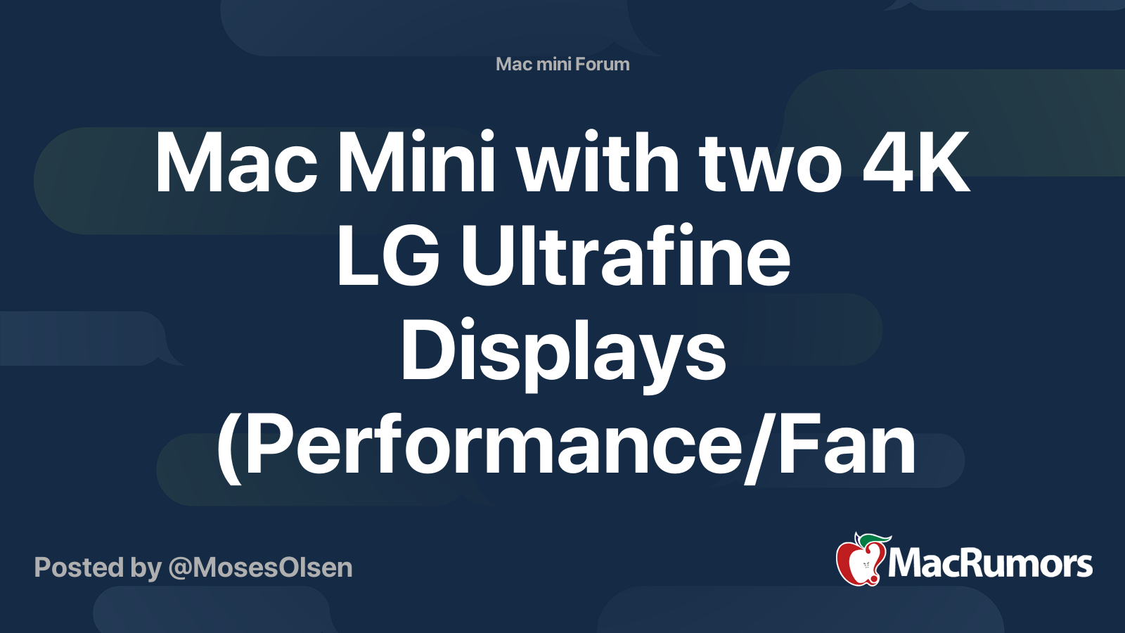 Mac Mini with two 4K LG Ultrafine Displays (Performance/Fan noise ...