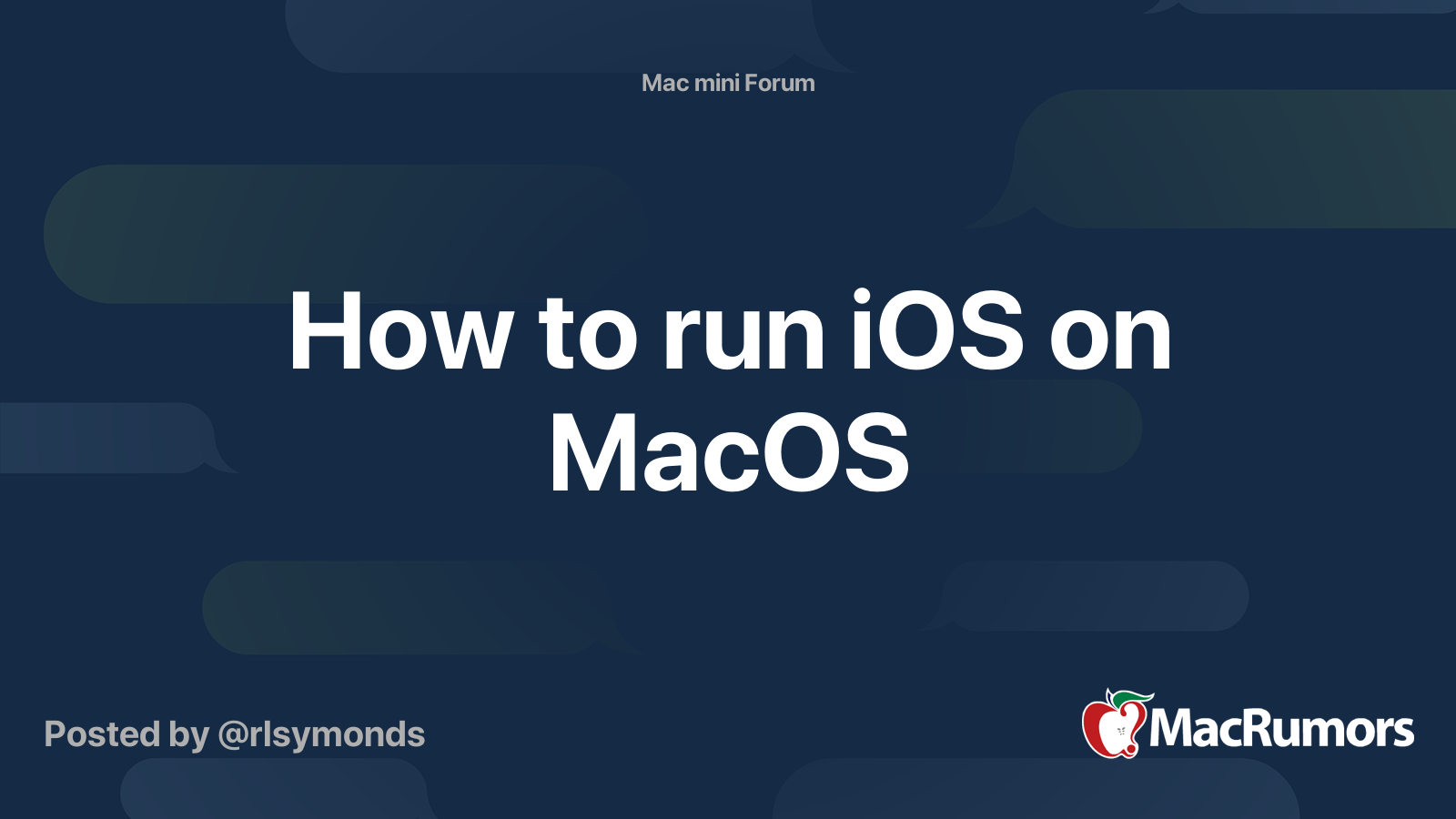 How to run iOS on MacOS | MacRumors Forums