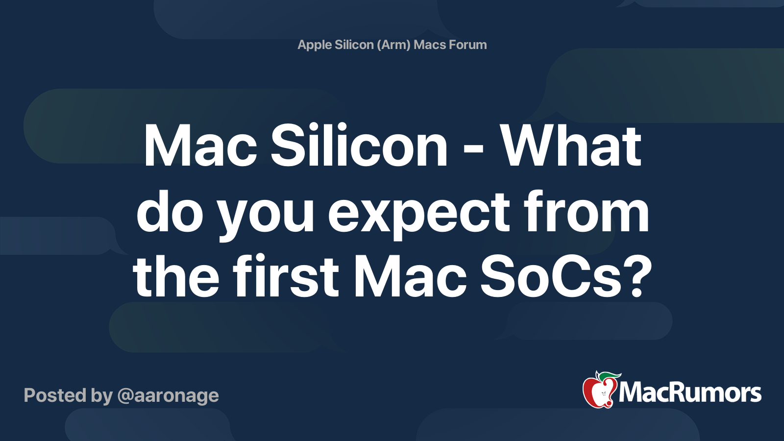 Mac Silicon - What do you expect from the first Mac SoCs? | MacRumors ...