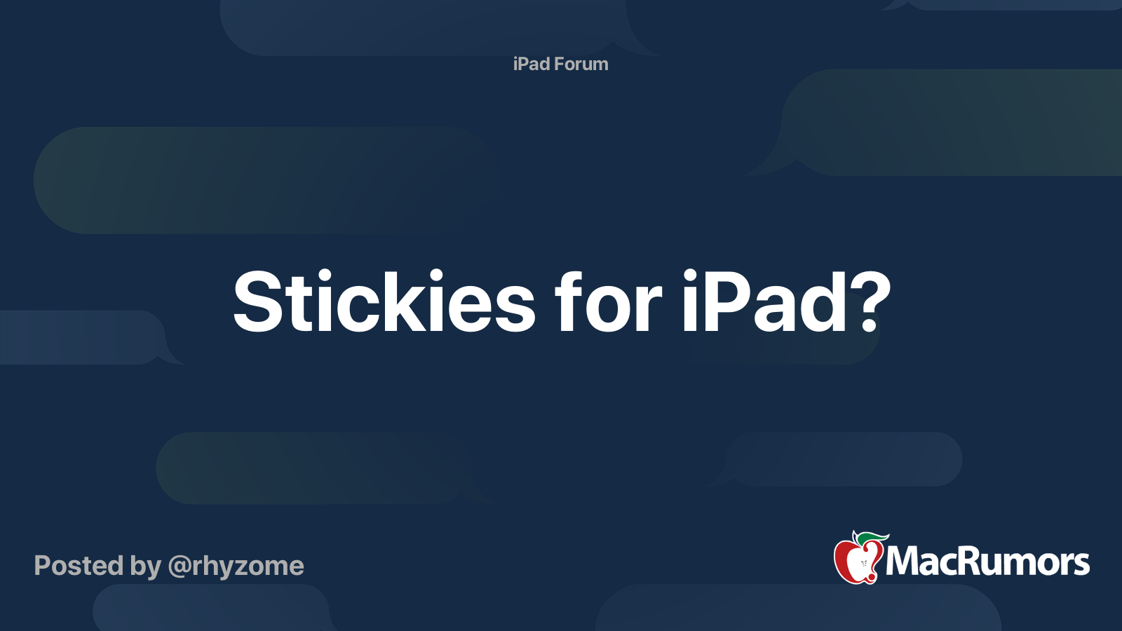 Stickies for iPad? | MacRumors Forums
