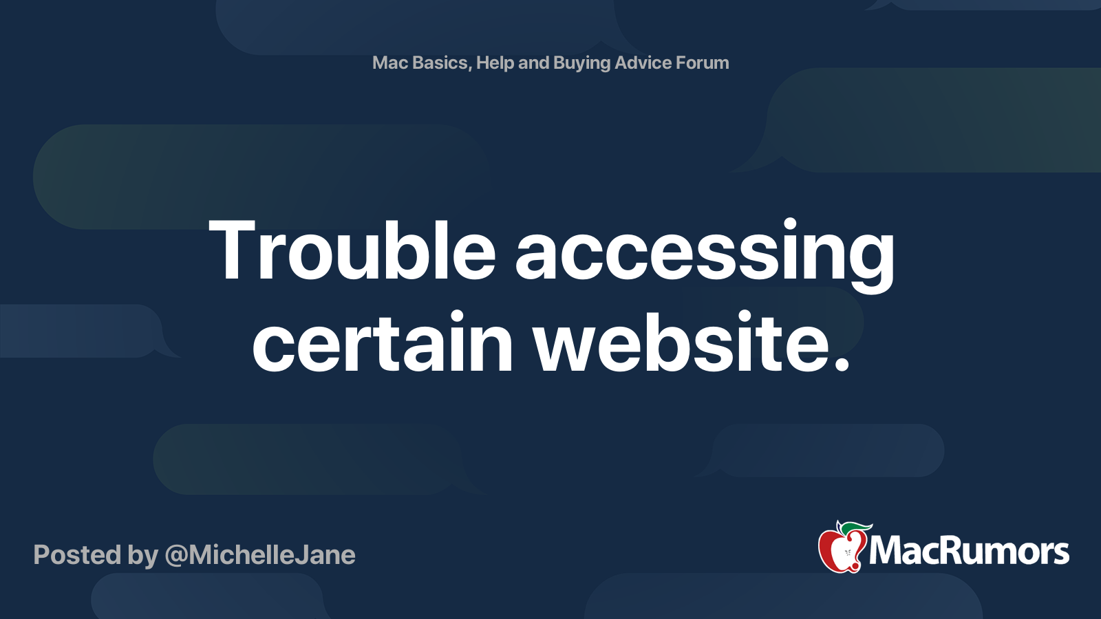 Trouble accessing certain website. | MacRumors Forums