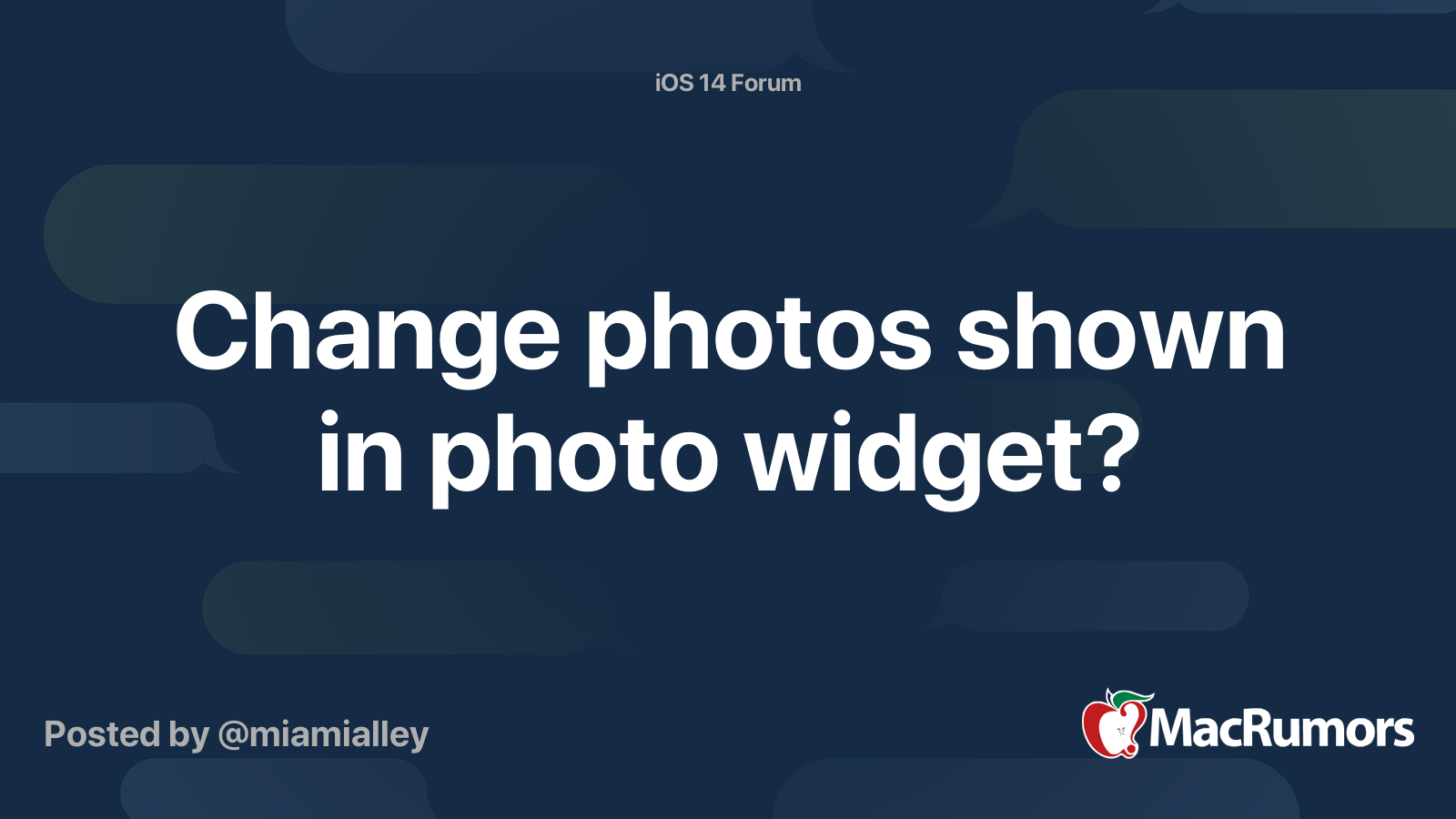 Change photos shown in photo widget? | MacRumors Forums