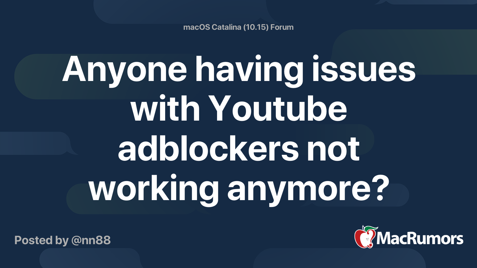 Anyone Having Issues With Youtube Adblockers Not Working Anymore Macrumors Forums