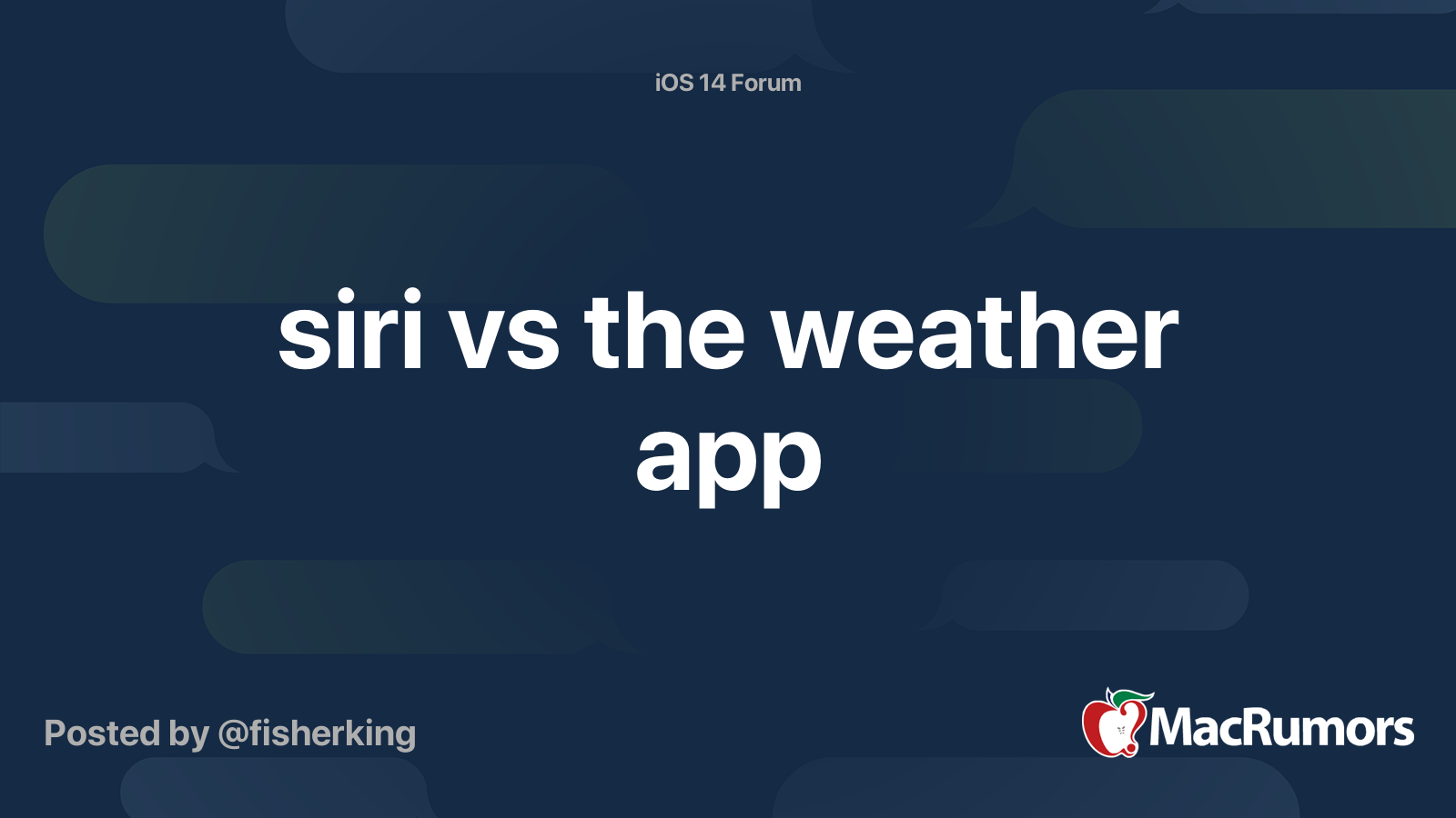 siri vs the weather app | MacRumors Forums