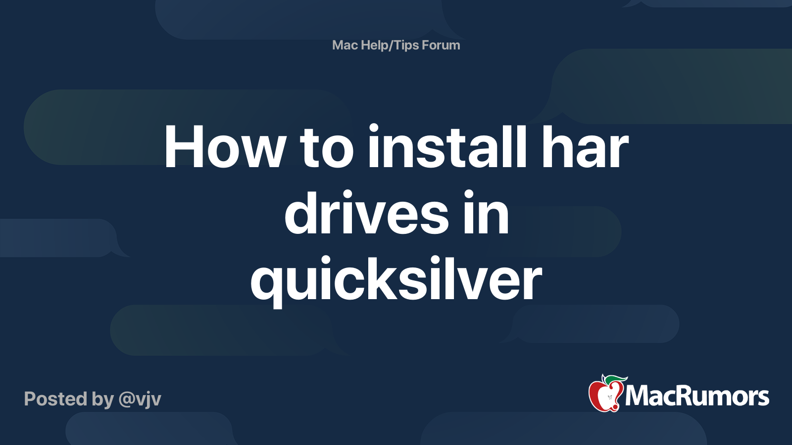 How to install har drives in quicksilver | MacRumors Forums