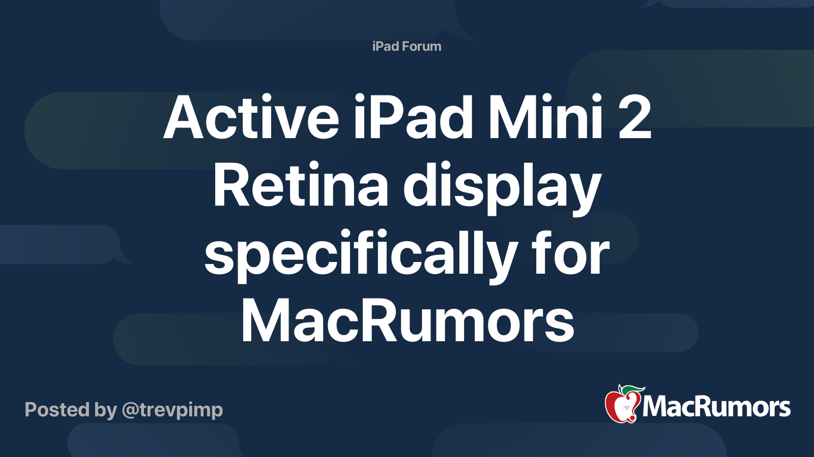 Active iPad Mini 2 Retina display specifically for MacRumors ...