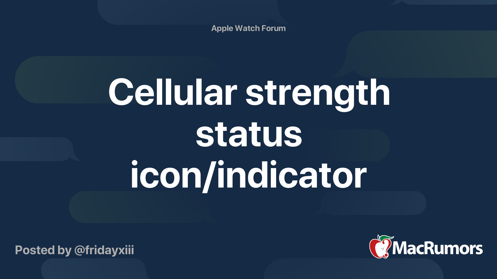 Cellular strength status icon/indicator | MacRumors Forums