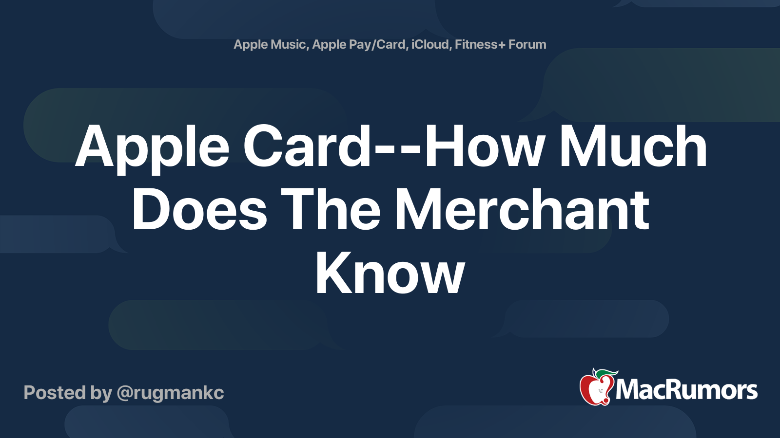 Apple Card--How Much Does The Merchant Know | MacRumors Forums