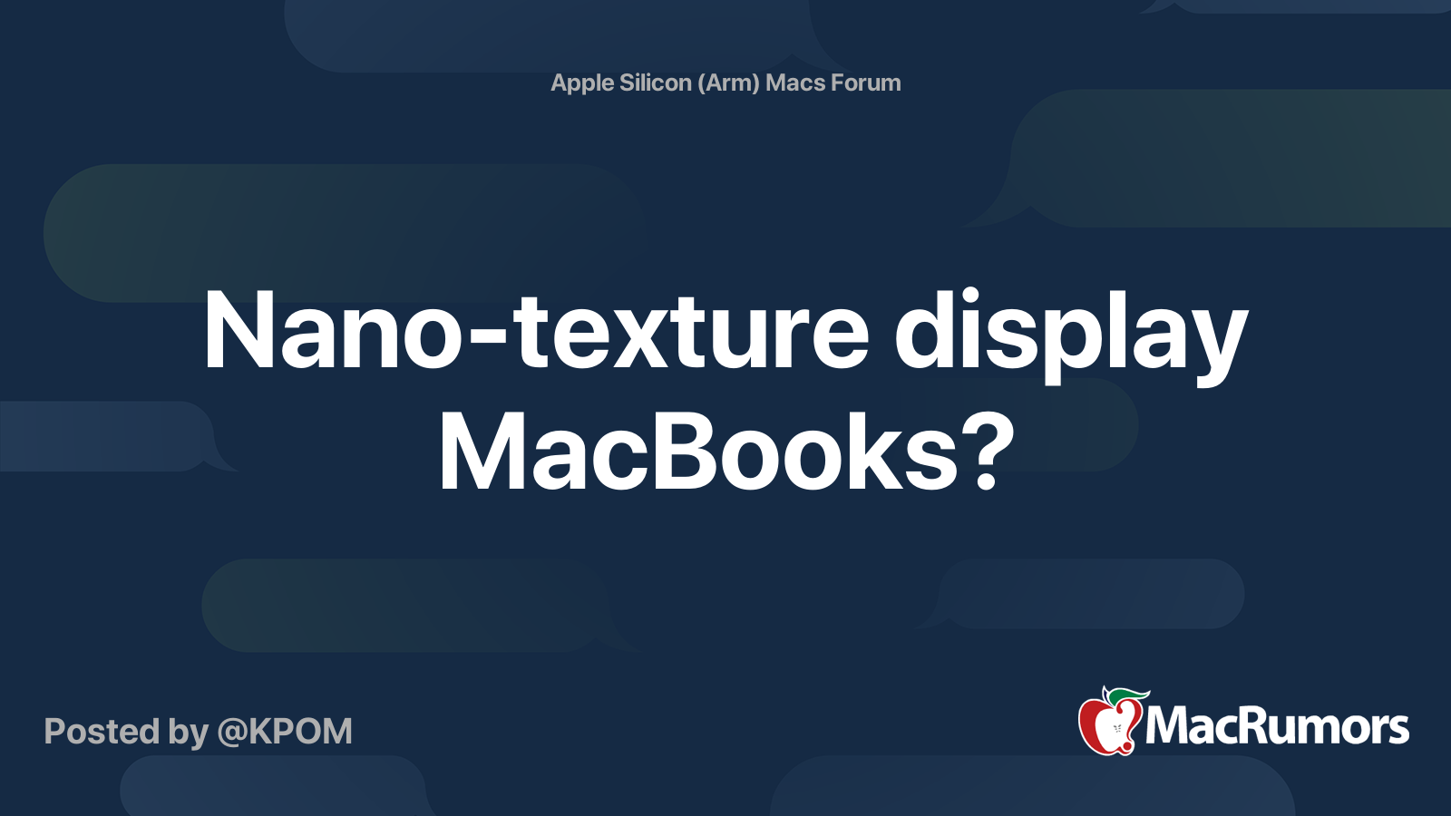 Nano-texture display MacBooks? | MacRumors Forums
