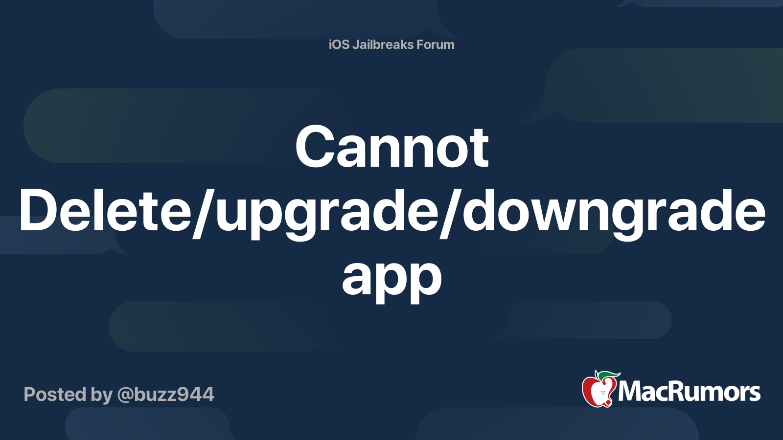 Cannot Delete/upgrade/downgrade app | MacRumors Forums