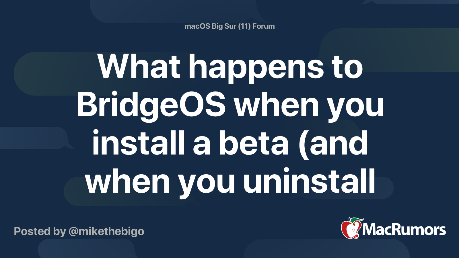 What happens to BridgeOS when you install a beta (and when you uninstall it)? | MacRumors Forums