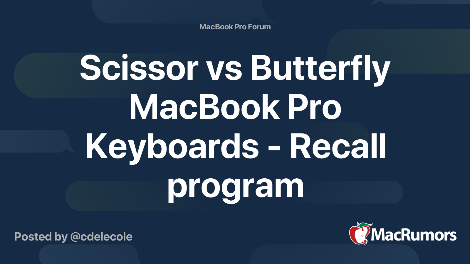 Scissor vs Butterfly MacBook Pro Keyboards - Recall program | MacRumors Forums
