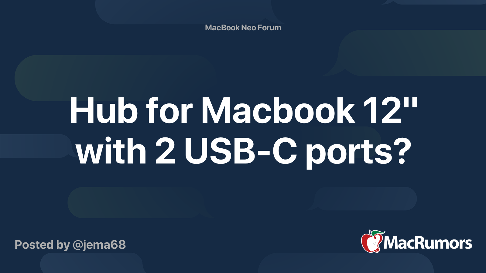 Hub for Macbook 12" with 2 USB-C ports? | MacRumors Forums