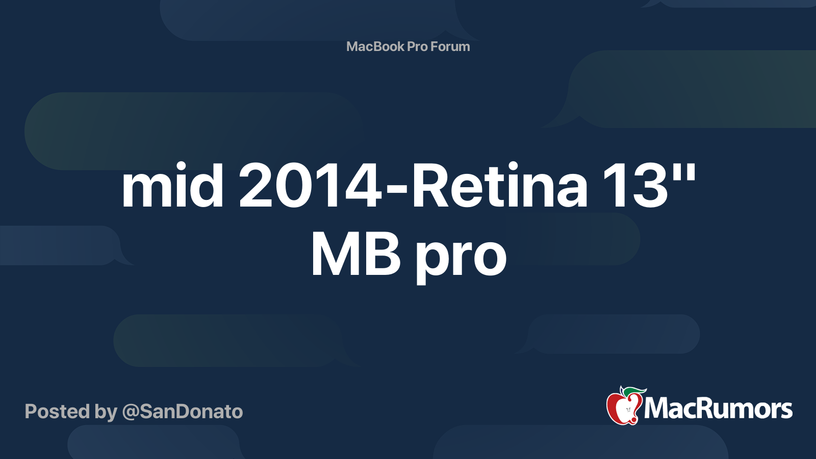 mid 2014-Retina 13" MB pro | MacRumors Forums