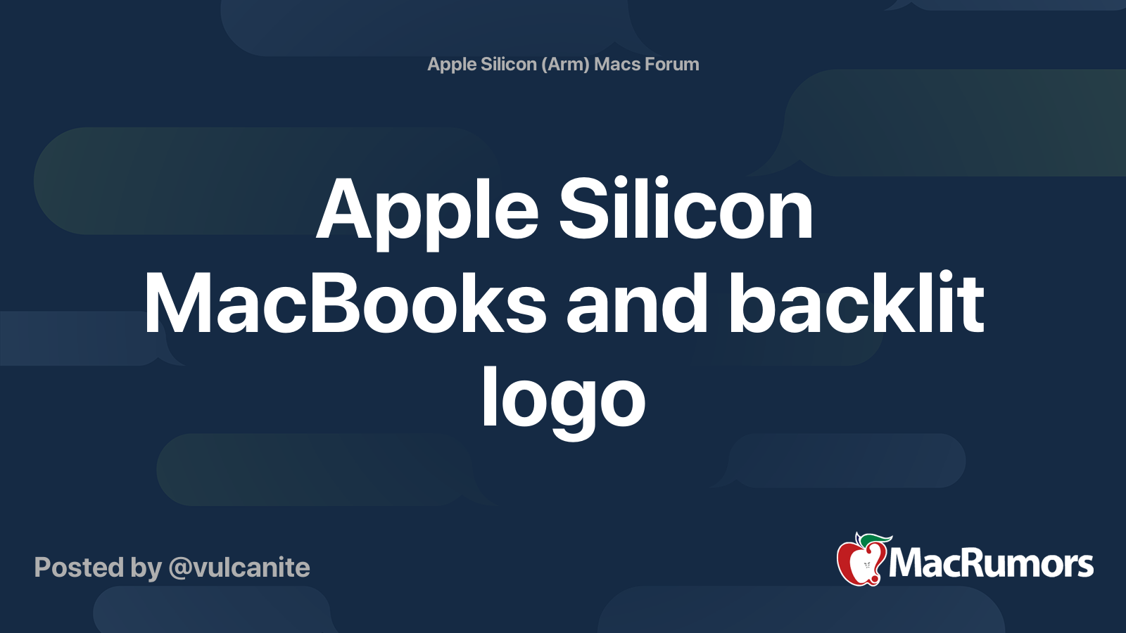 Apple Silicon MacBooks and backlit logo | MacRumors Forums