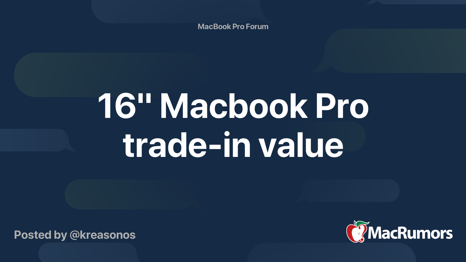 16" Macbook Pro trade-in value | MacRumors Forums