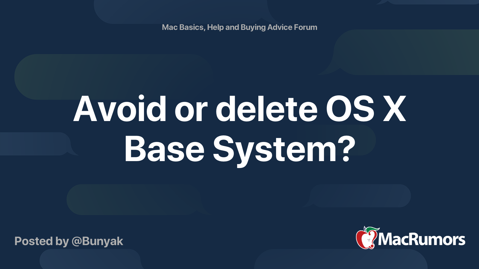 Avoid or delete OS X Base System? | MacRumors Forums